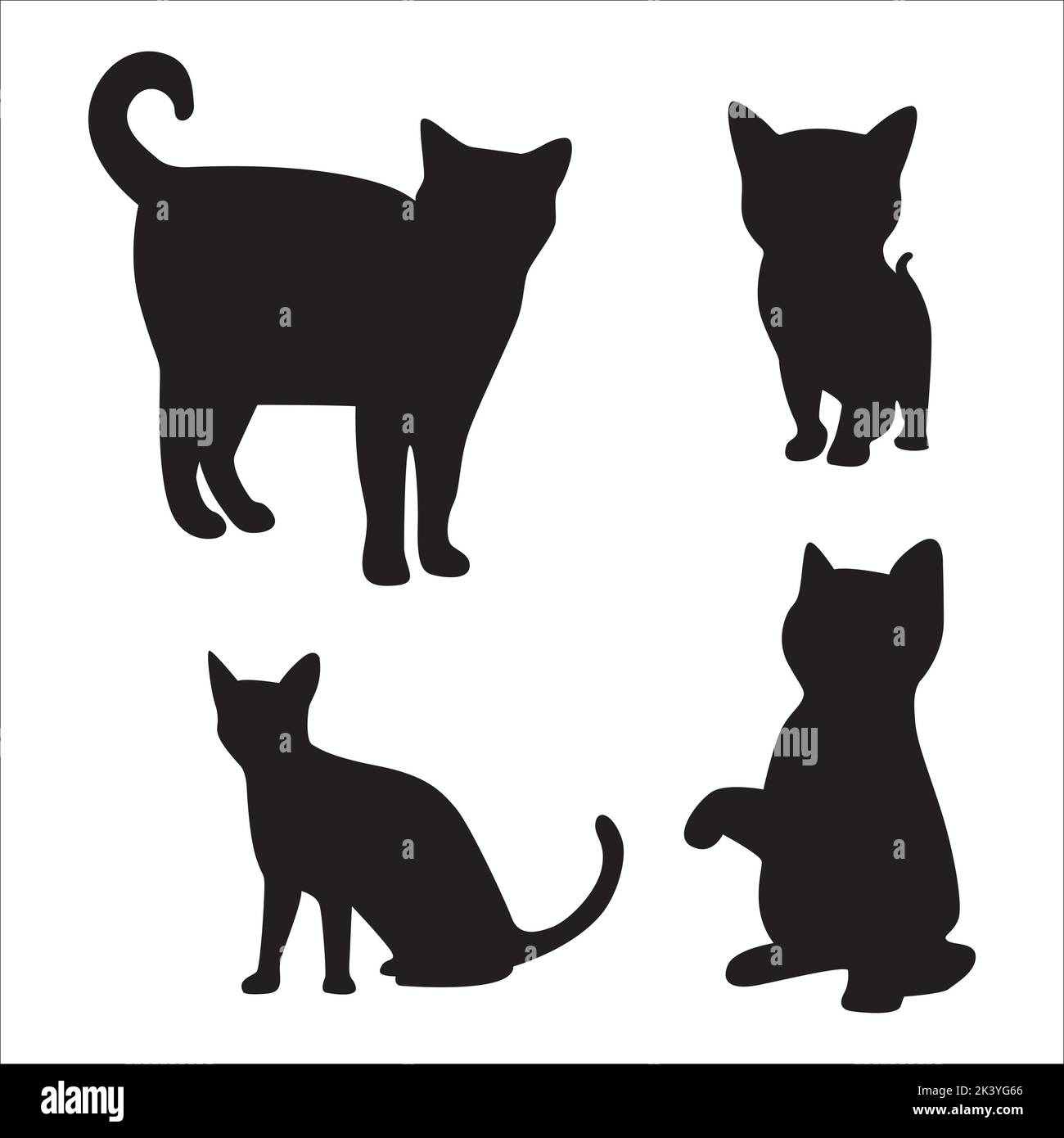 Vector Set Of Cats Silhouettes Illustration Isolated On White Background Stock Vector Image