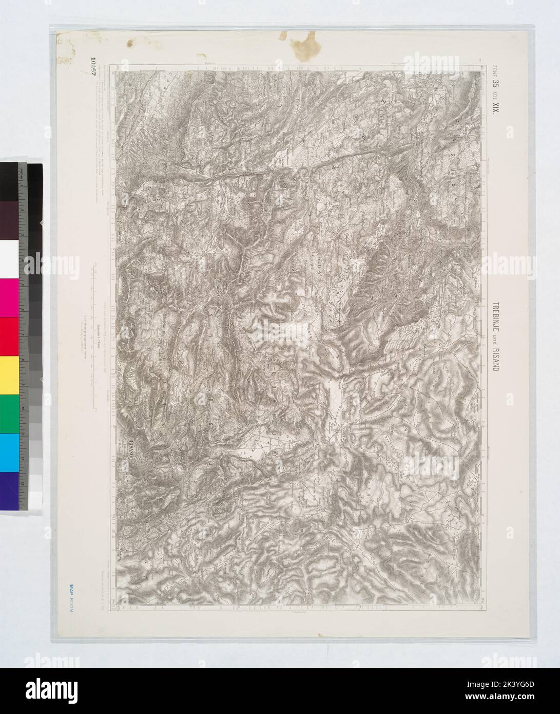 Trebinje und Risano. Cartographic. Maps, Topographic maps. 1912. Lionel ...