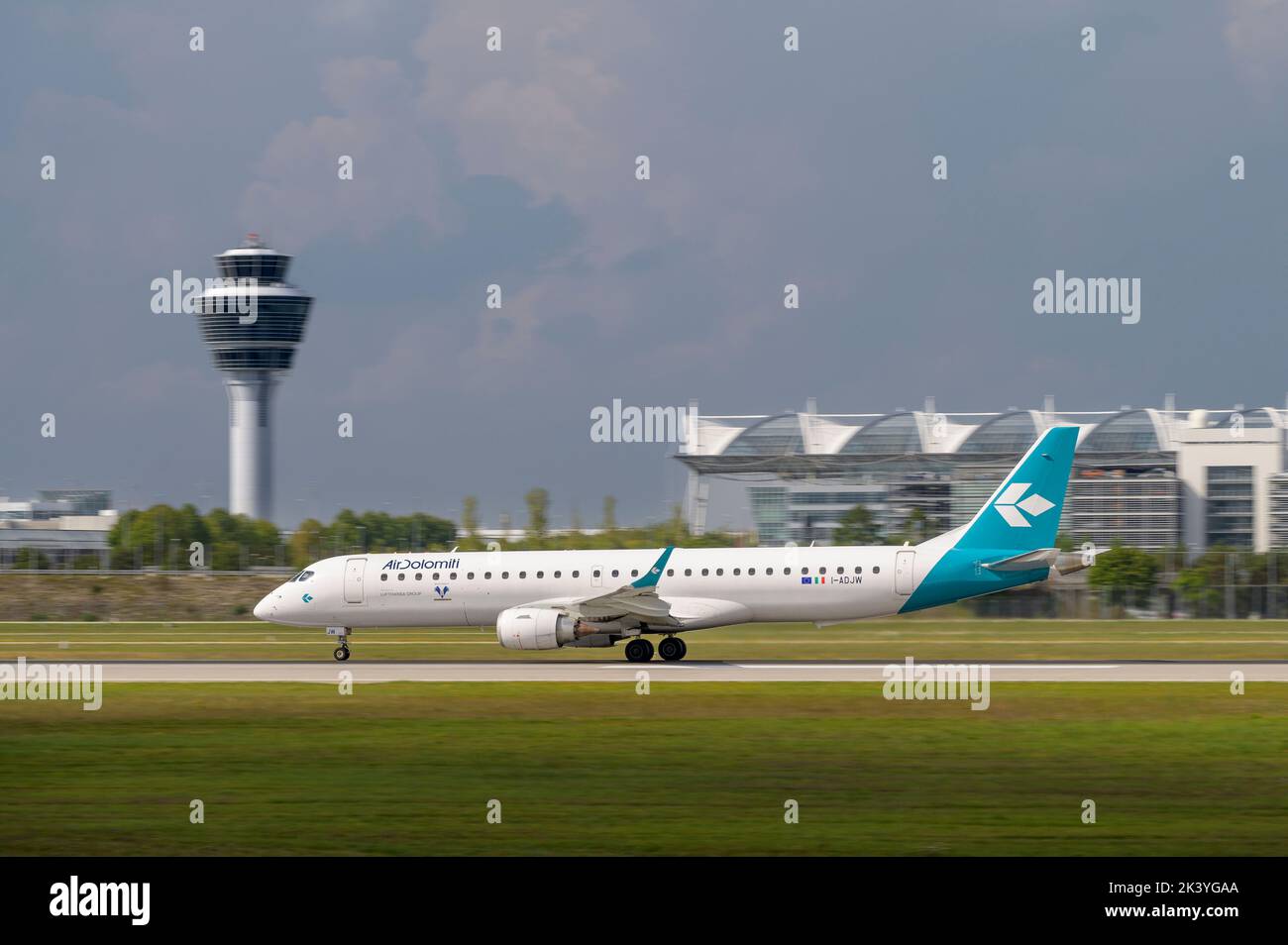 Munich, Germany - August 26. 2022 : Air Dolomiti Embraer ERJ-195LR with ...
