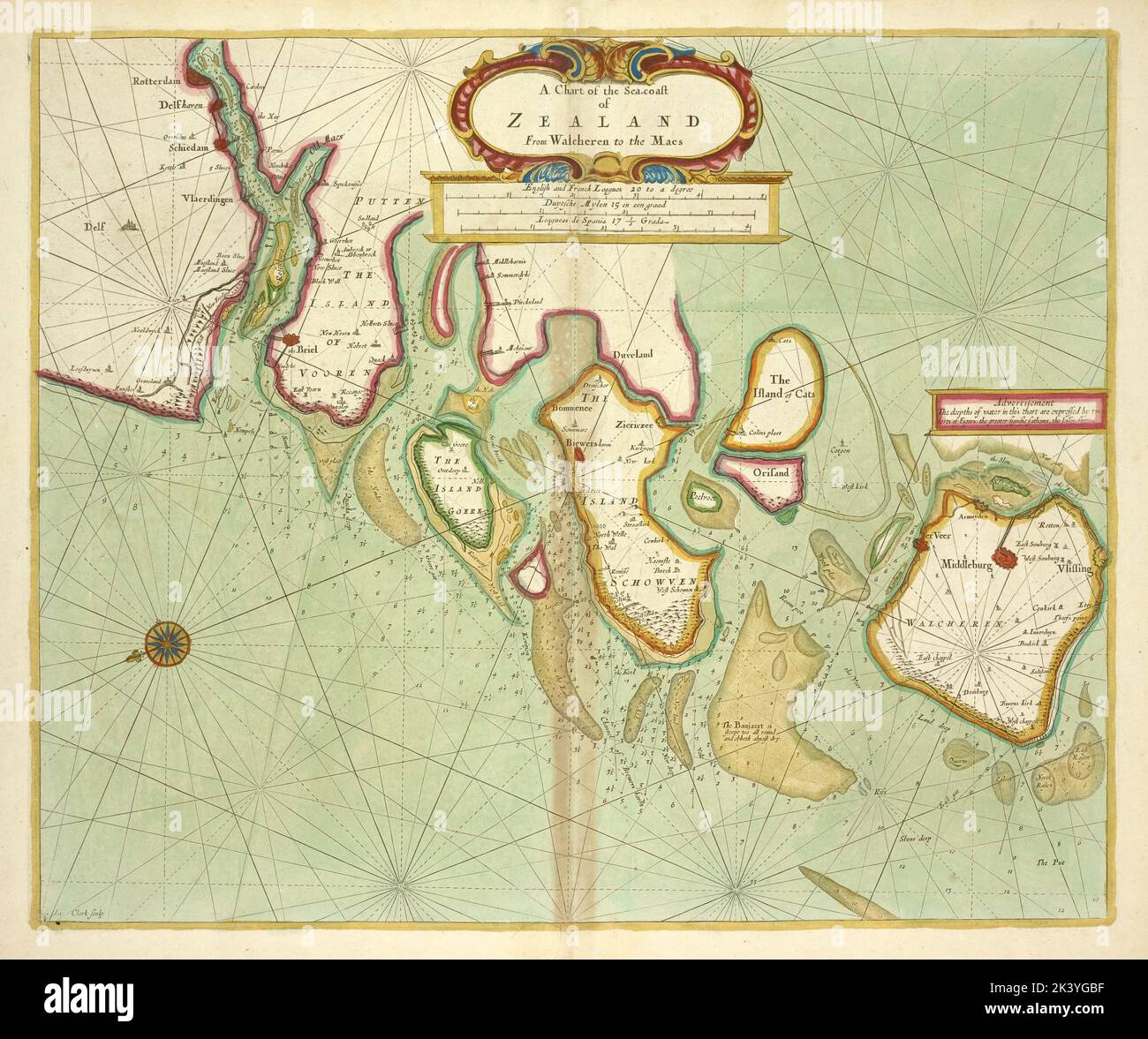 A chart of the Sea-Coast of ZEALAND from Walcheren to the Macs 1702 ...