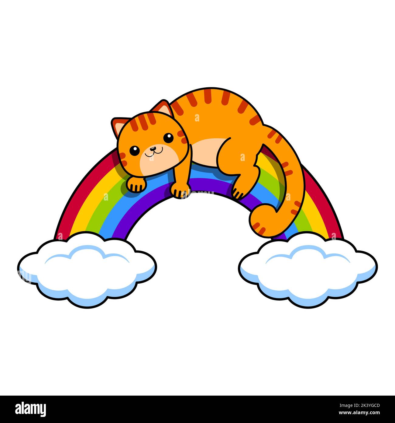 Happy white cat orange Stock Vector Images - Alamy