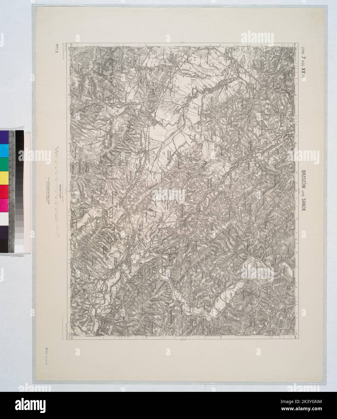 Brzozow und Sanok. Cartographic. Maps, Topographic maps. 1911. Lionel ...