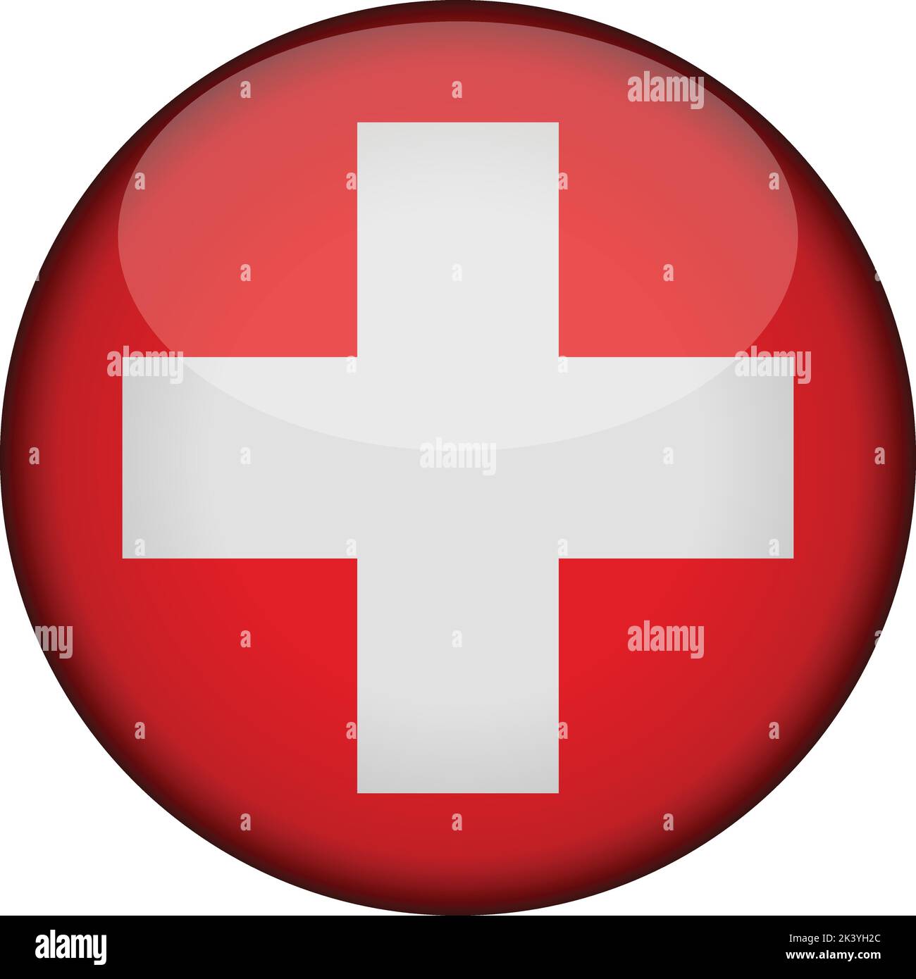 switzerland Flag in glossy round button of icon. switzerland emblem ...