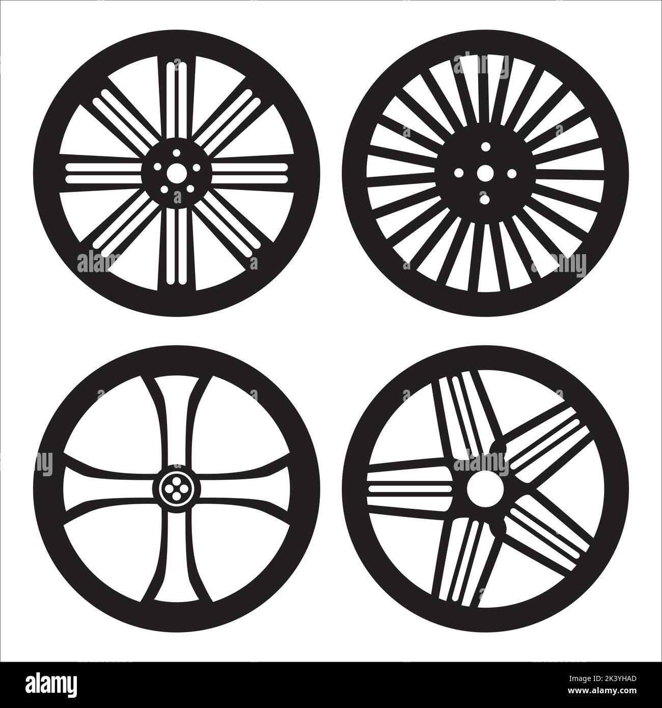 Vector Set Of Alloy Wheels Illustration Isolated On White Background Stock Vector Image & Art ...
