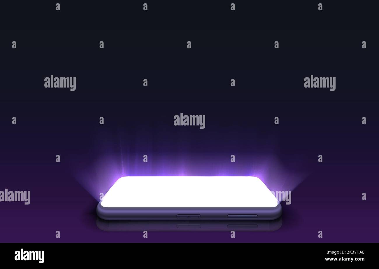 Smartphone mobile screen, technology mobile display light. Vector ...