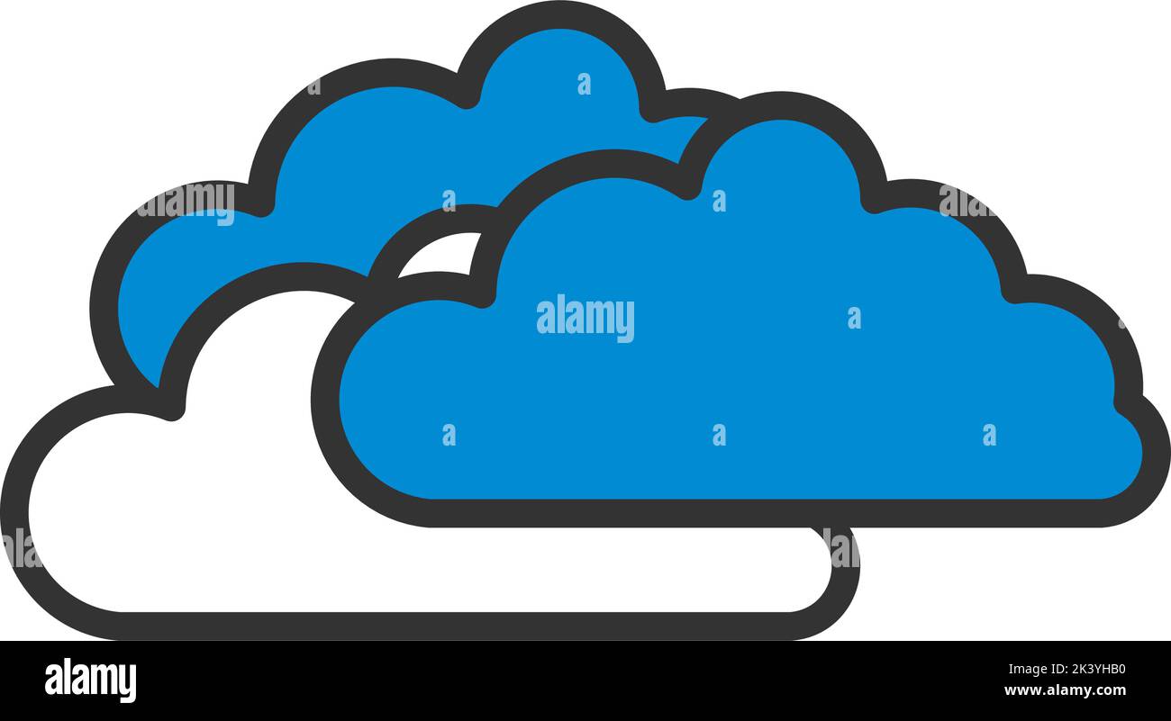 Cloudy Icon. Editable Bold Outline With Color Fill Design. Vector ...