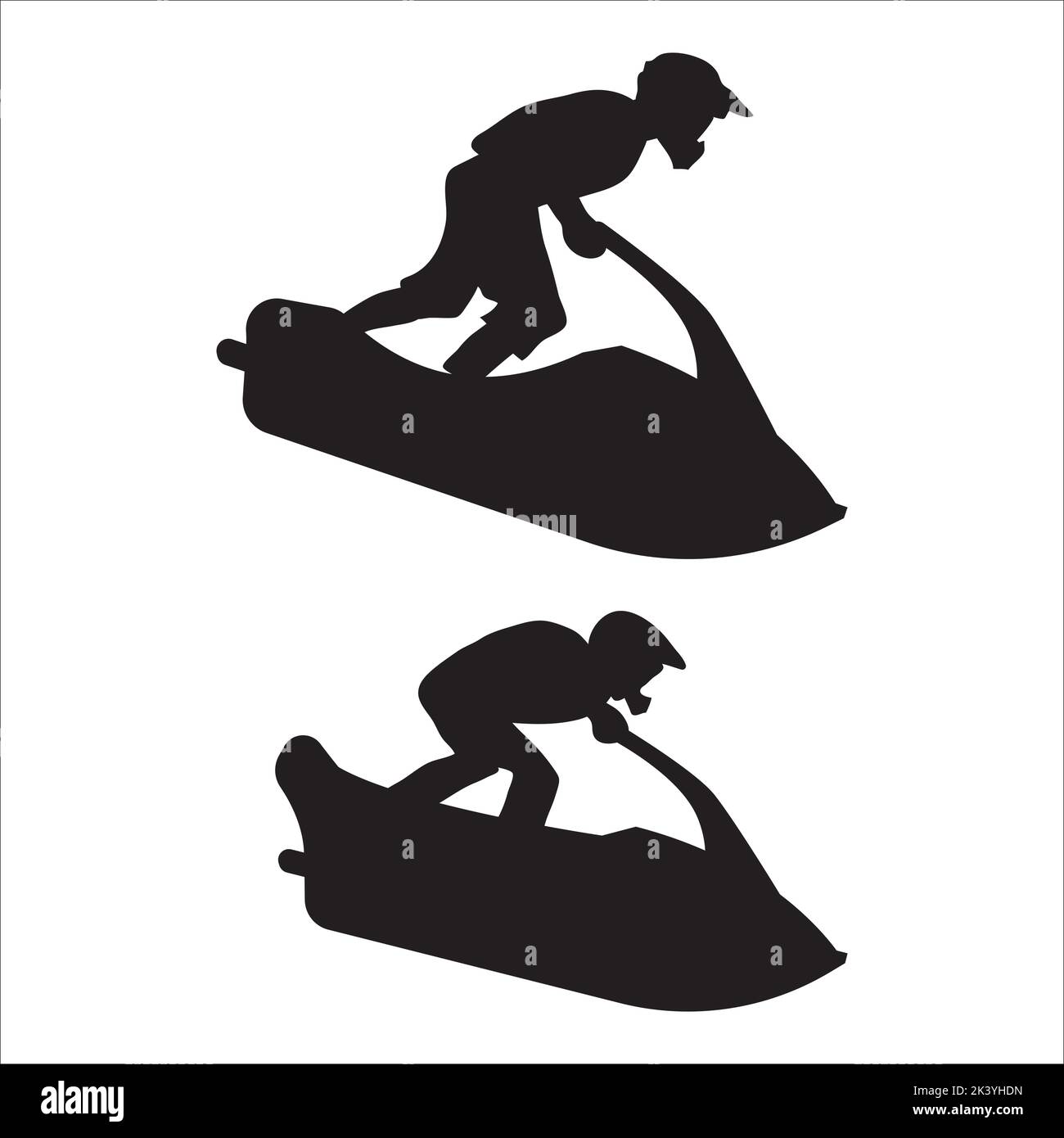 Vector Set Of Extreme Jet Ski Silhouettes Illustration Isolated On ...