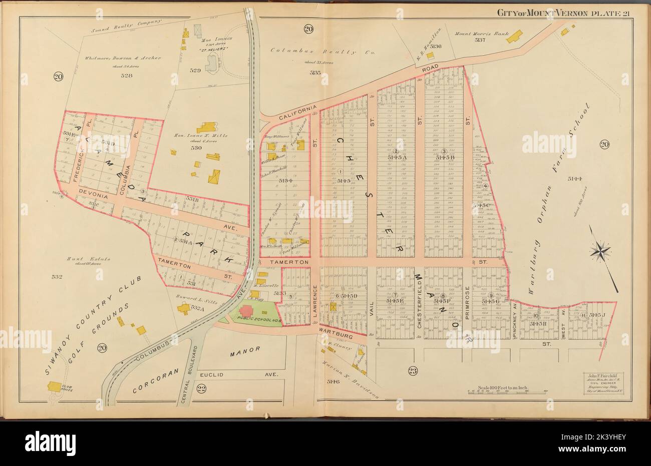Mount Vernon, Double Page Plate No. 21 Map bounded by California Rd ...