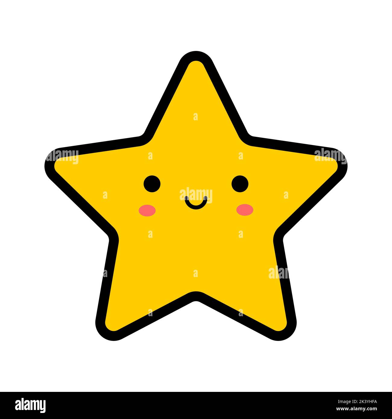 Cute yellow smiling star. Vector illustration Stock Vector Image & Art ...