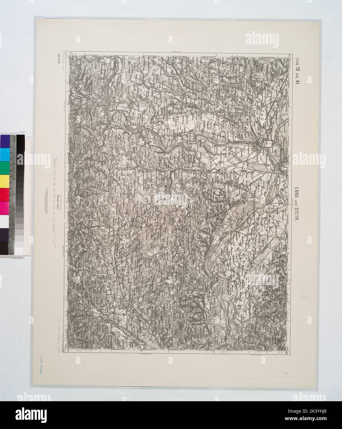 Enns und Steyr. Cartographic. Maps, Topographic maps. 1910. Lionel ...