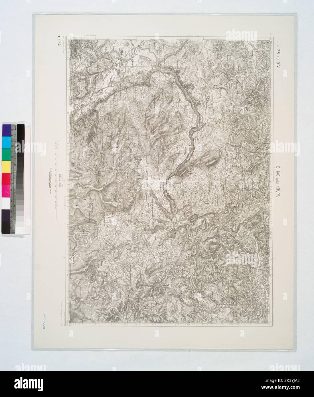 Bihac und Krupa. Cartographic. Maps, Topographic maps. 1911. Lionel ...