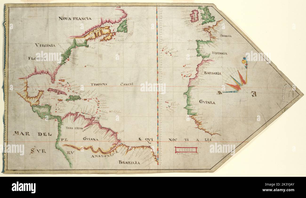 The Virginia Company chart 1607 - 1609. Cartographic. Maps. The Miriam ...