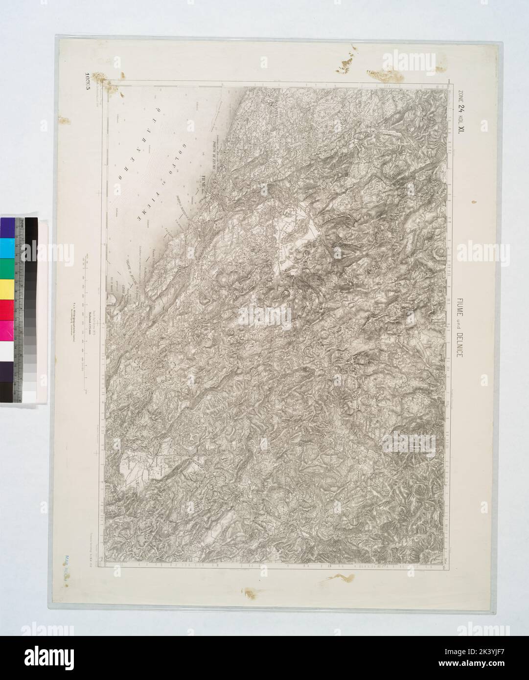 Fiume und Delnice. Cartographic. Maps, Topographic maps. 1912. Lionel ...