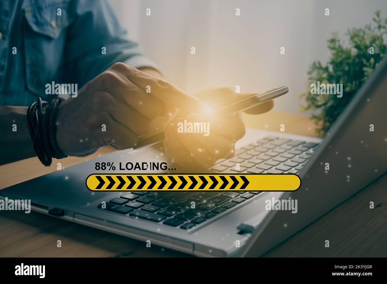 Downloading bar screen in laptop hi-res stock photography and images ...