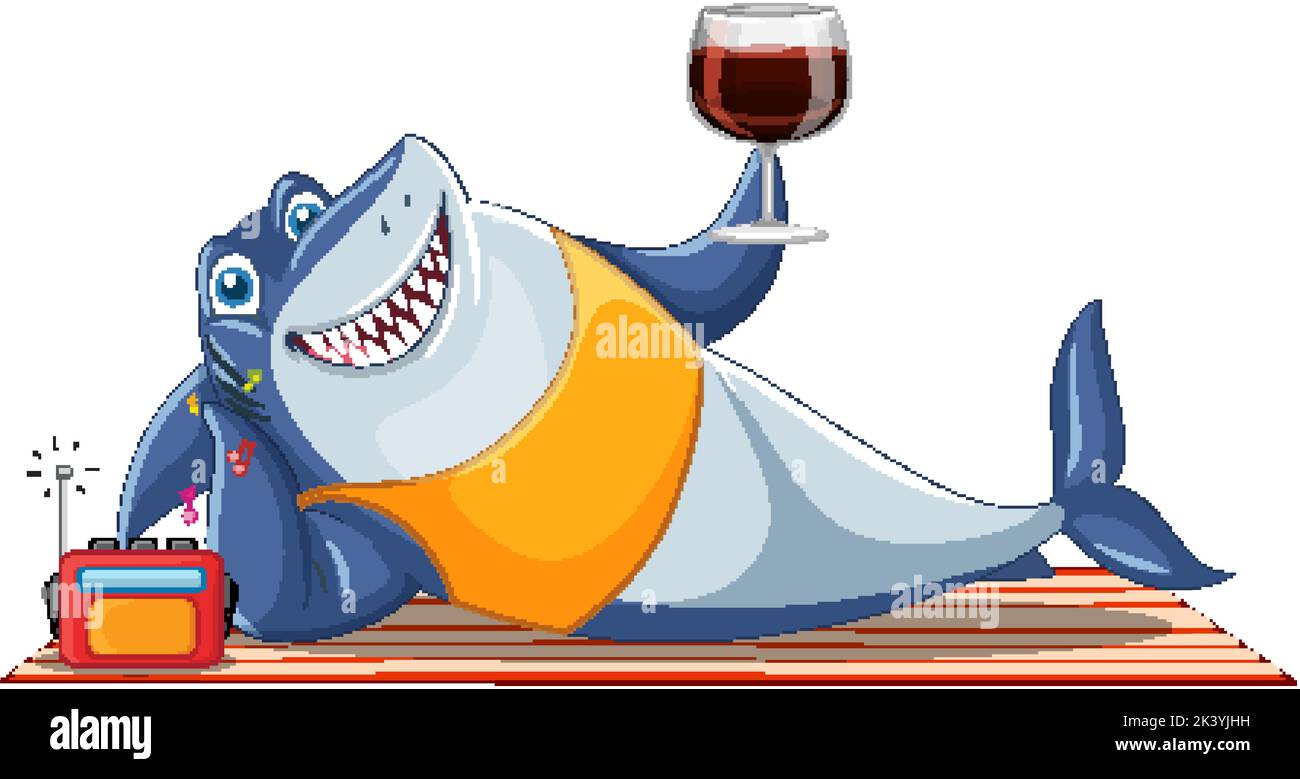 Smiling shark cartoon character illustration Stock Vector Image & Art ...