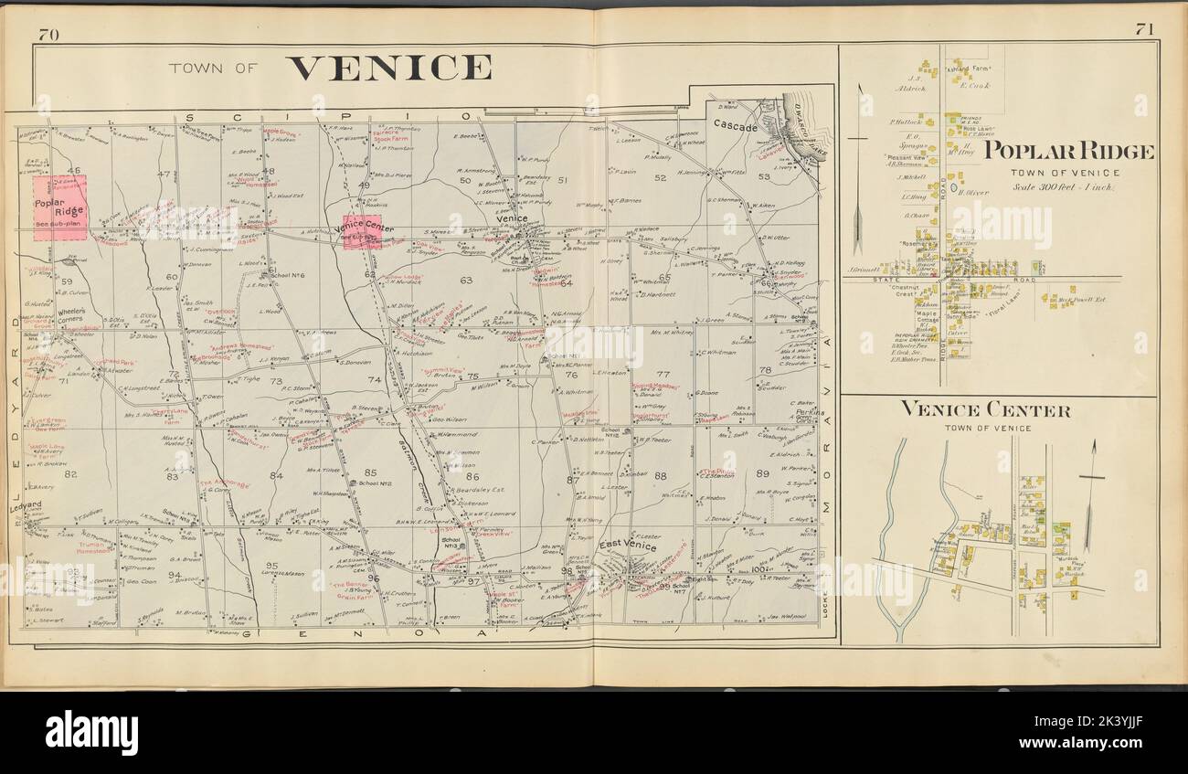 Cayuga County, Left Page Map of town of Venice Cartographic. Atlases ...