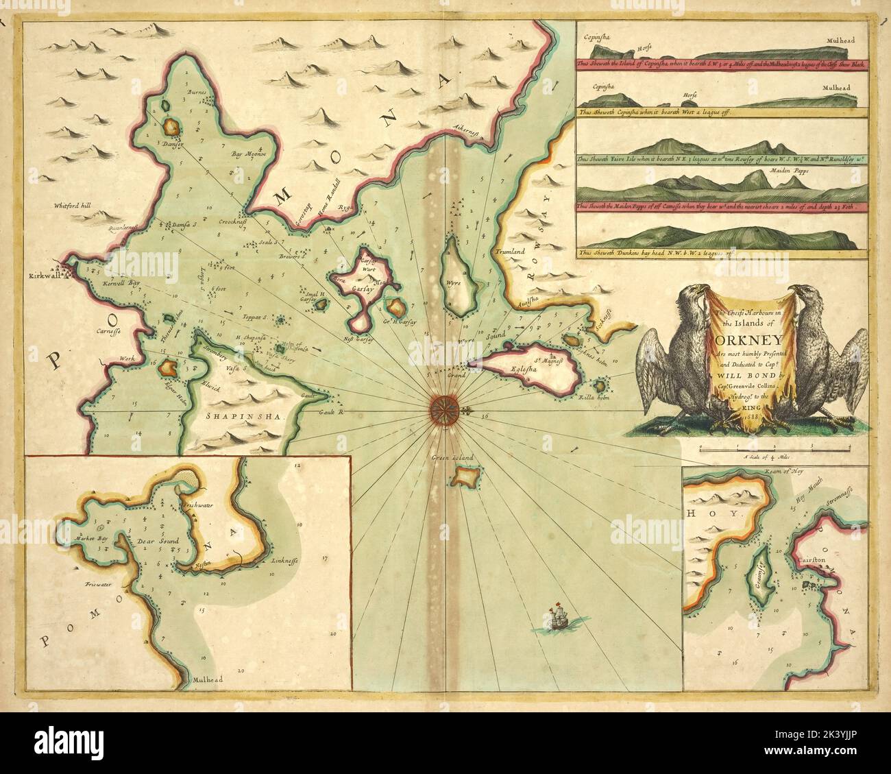 The cheife Harbours in the Islands of ORKNEY 1702 - 1707. Cartographic ...