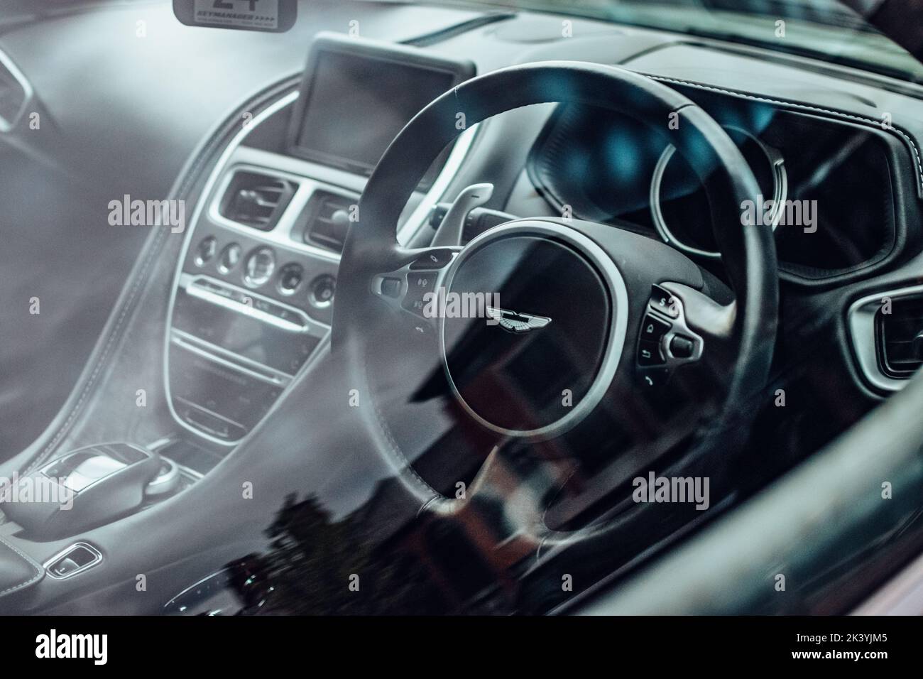 The interior of a posh Aston Martin supercar Stock Photo - Alamy