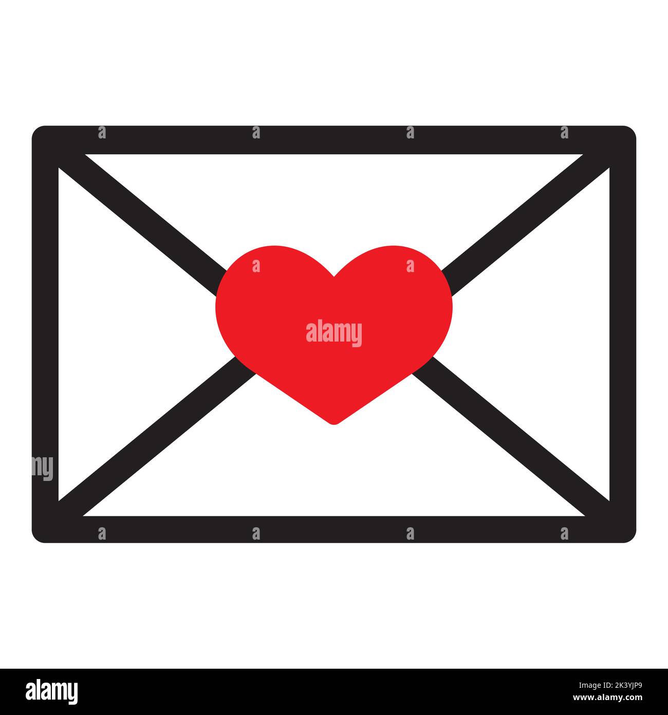 Illustration message heart. Love letter. Red heart Stock Vector Image ...