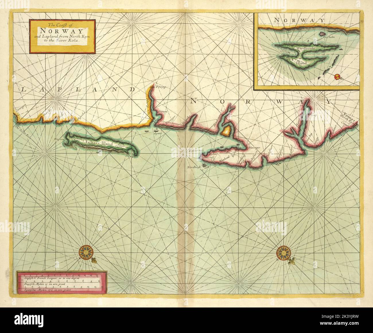 The Coast of NORWAY and Lap Land from North Kyn to the River Kola 1702 ...