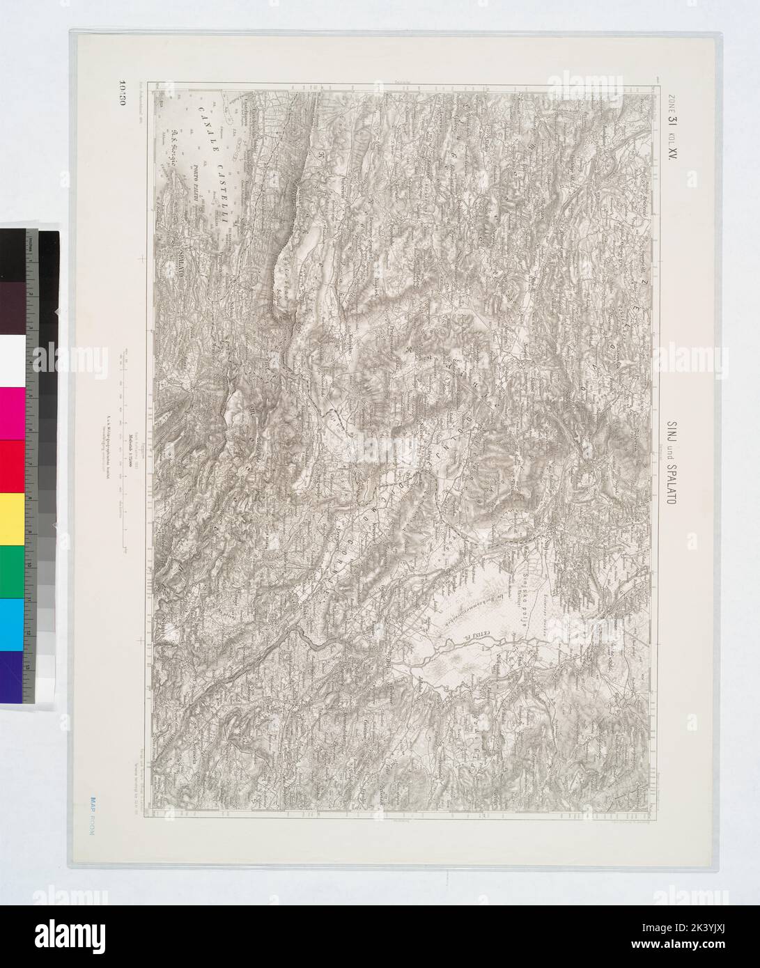 Sinj und Spalato. Cartographic. Maps, Topographic maps. 1911. Lionel ...