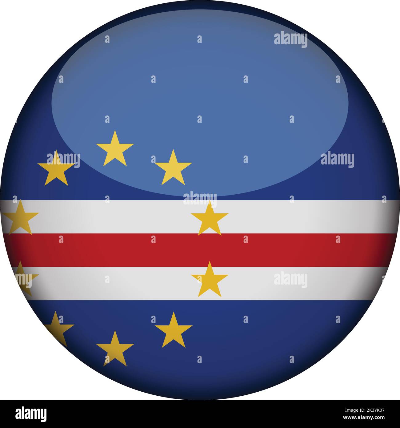 cape verde Flag in glossy round button of icon. cape verde emblem ...