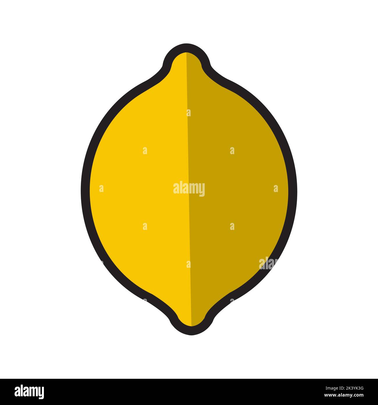 Vector illustration of lemon in cartoon style. Ripe yellow lemon with ...
