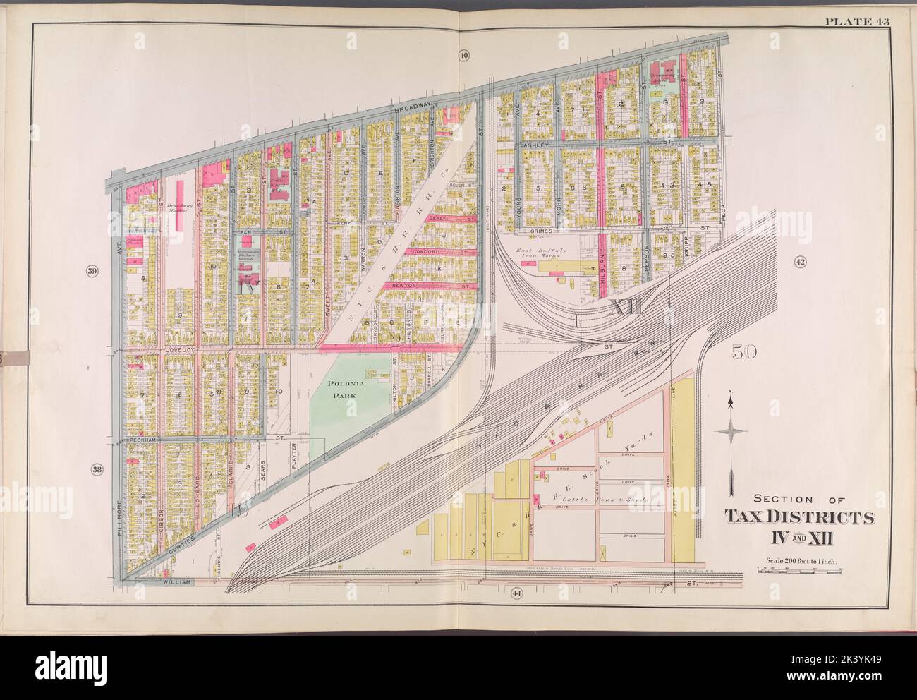 Buffalo, V. 2, Double Page Plate No. 43 Map bounded by Broadway, Peck ...
