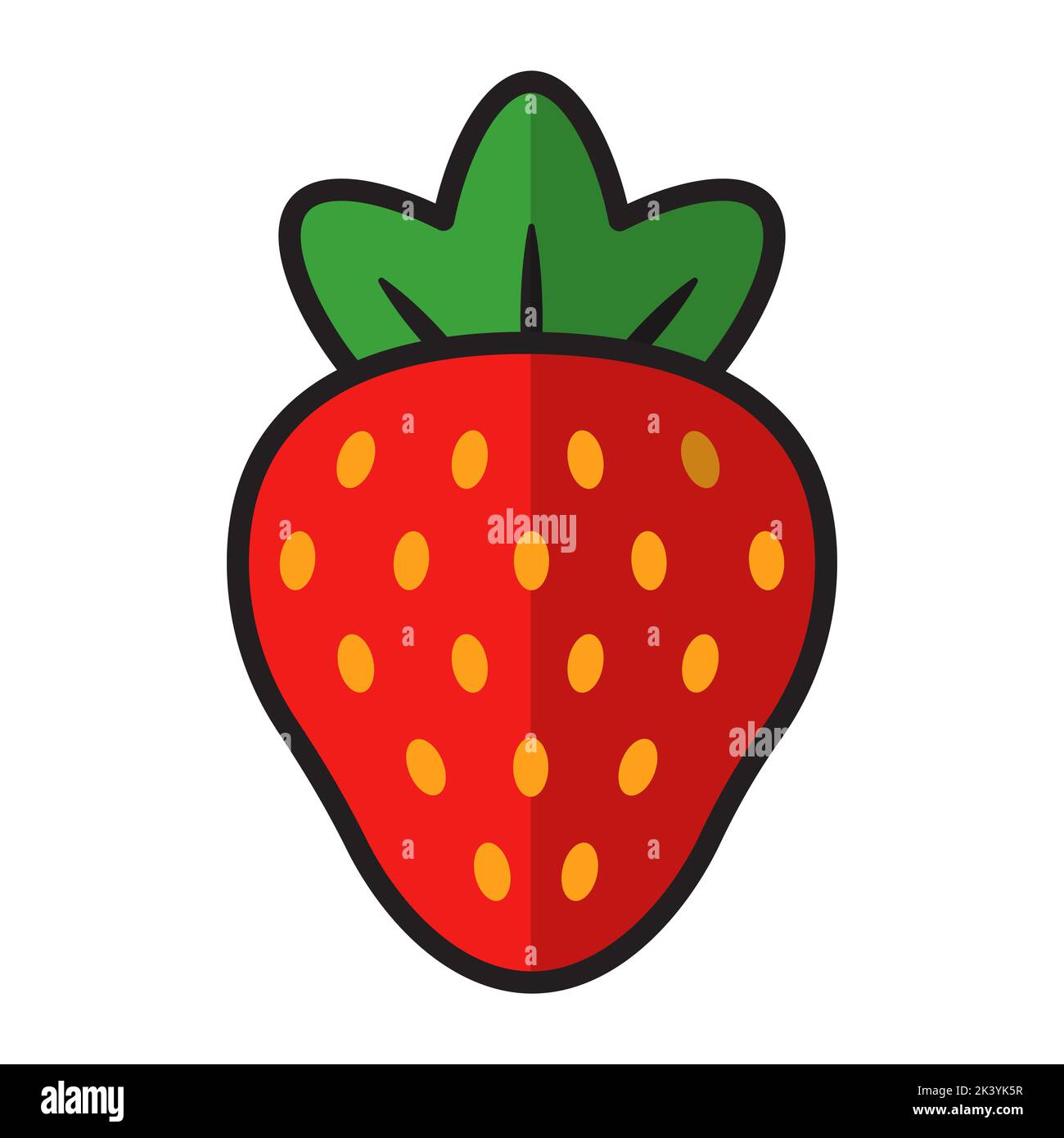 Vector illustration of strawberry in cartoon style. Ripe red ...