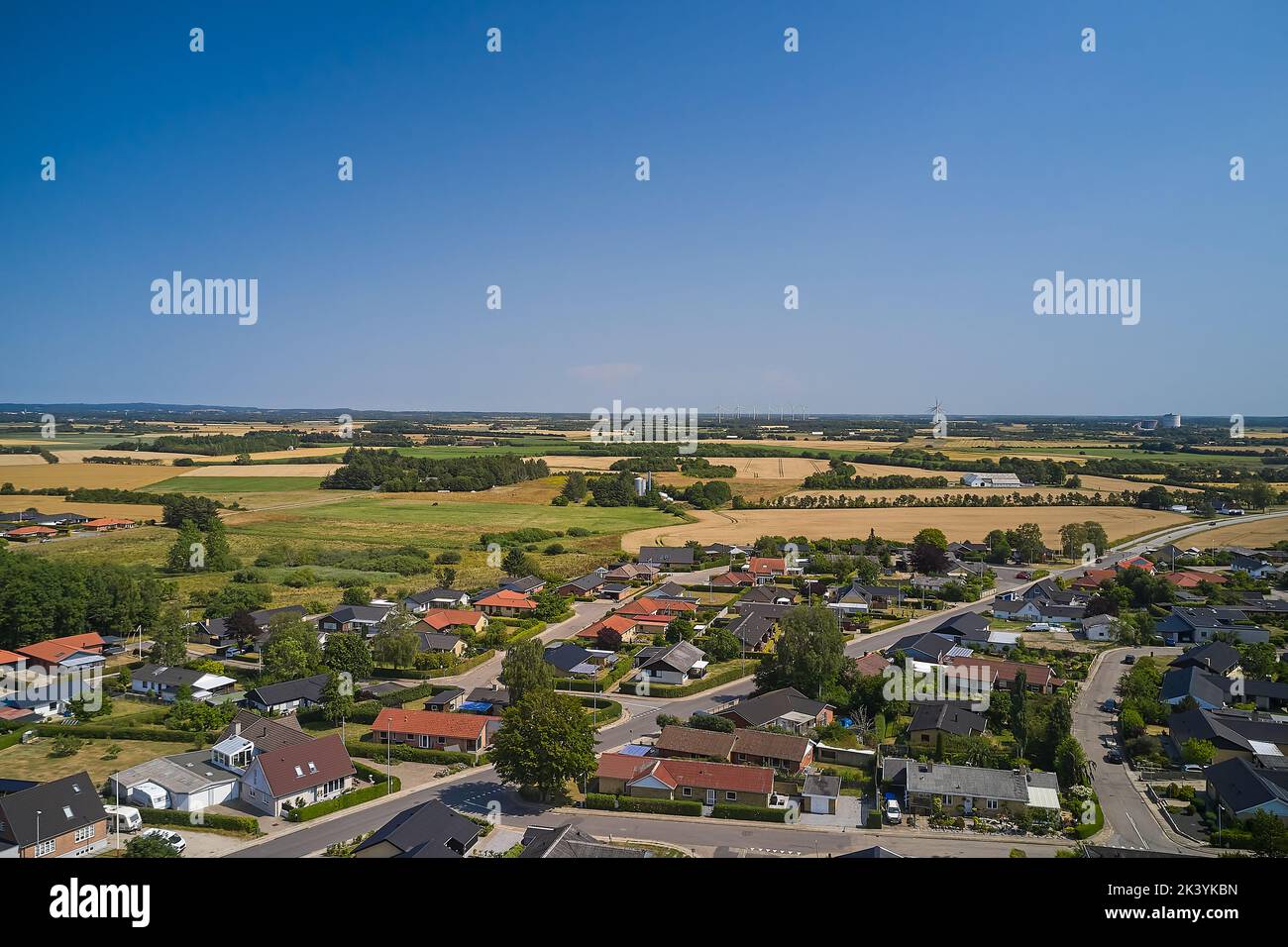 Field and the ocean view in Denmark Stock Photo - Alamy