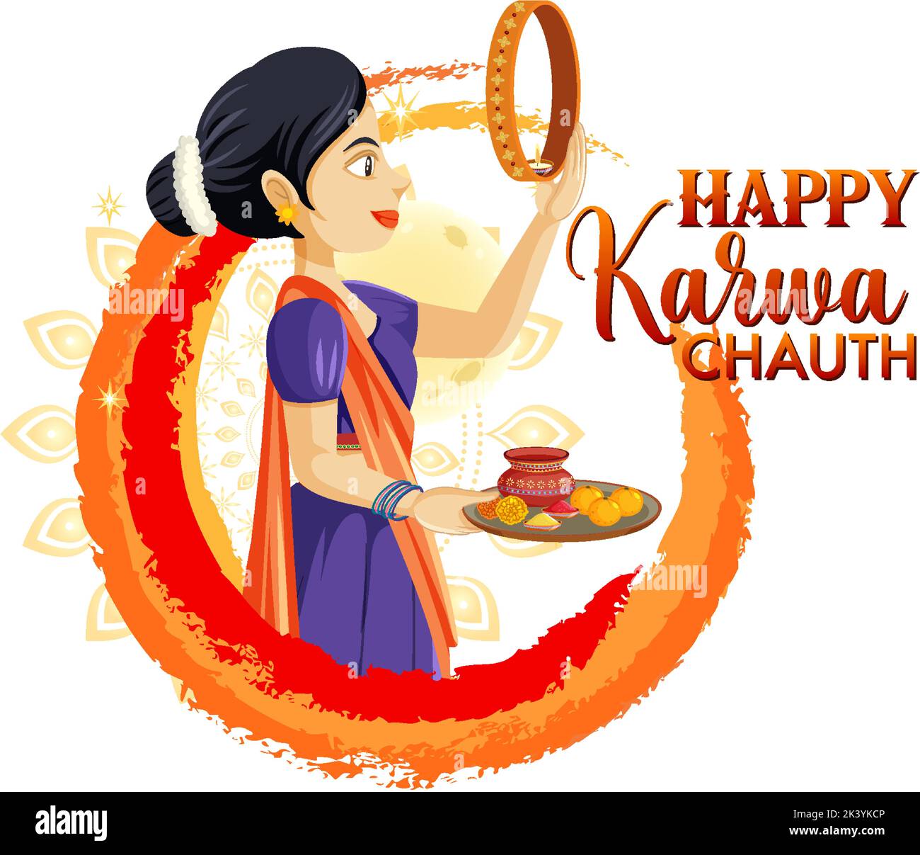 Happy Karva Chauth Banner Design illustration Stock Vector Image & Art ...