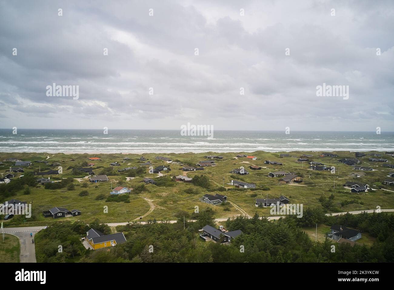 Field and the ocean view in Denmark Stock Photo - Alamy