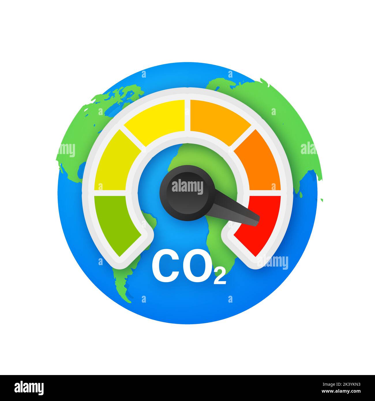 Illustration with co2 indicator. Ecology design on white background ...