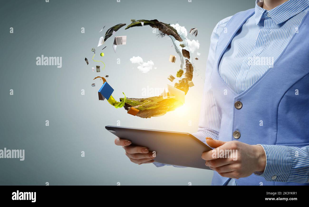 Elegant confident businesswoman as symbol of eco business Stock Photo ...