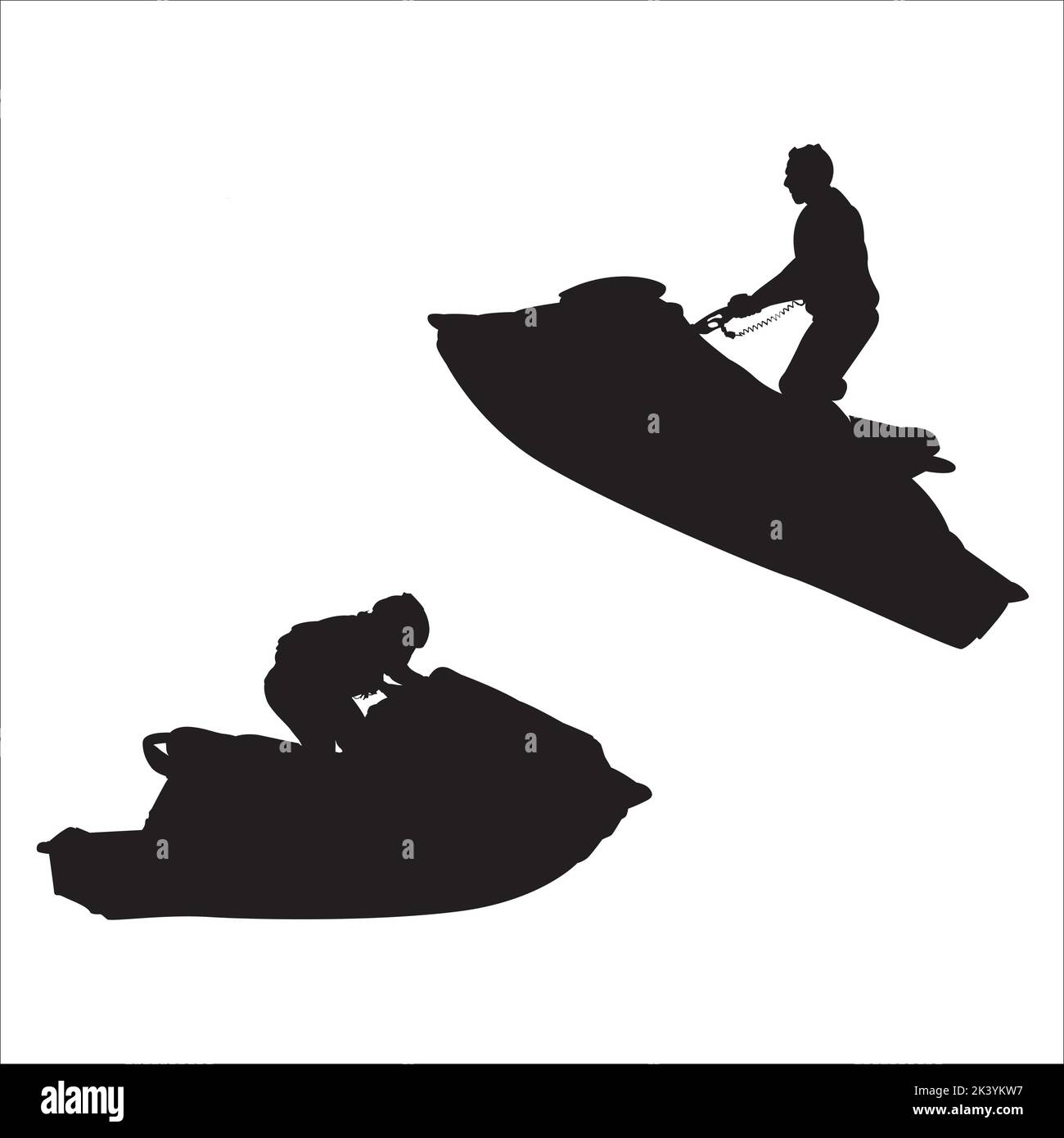 Vector Set Of Extreme Jet Ski Silhouettes Illustration Isolated On ...