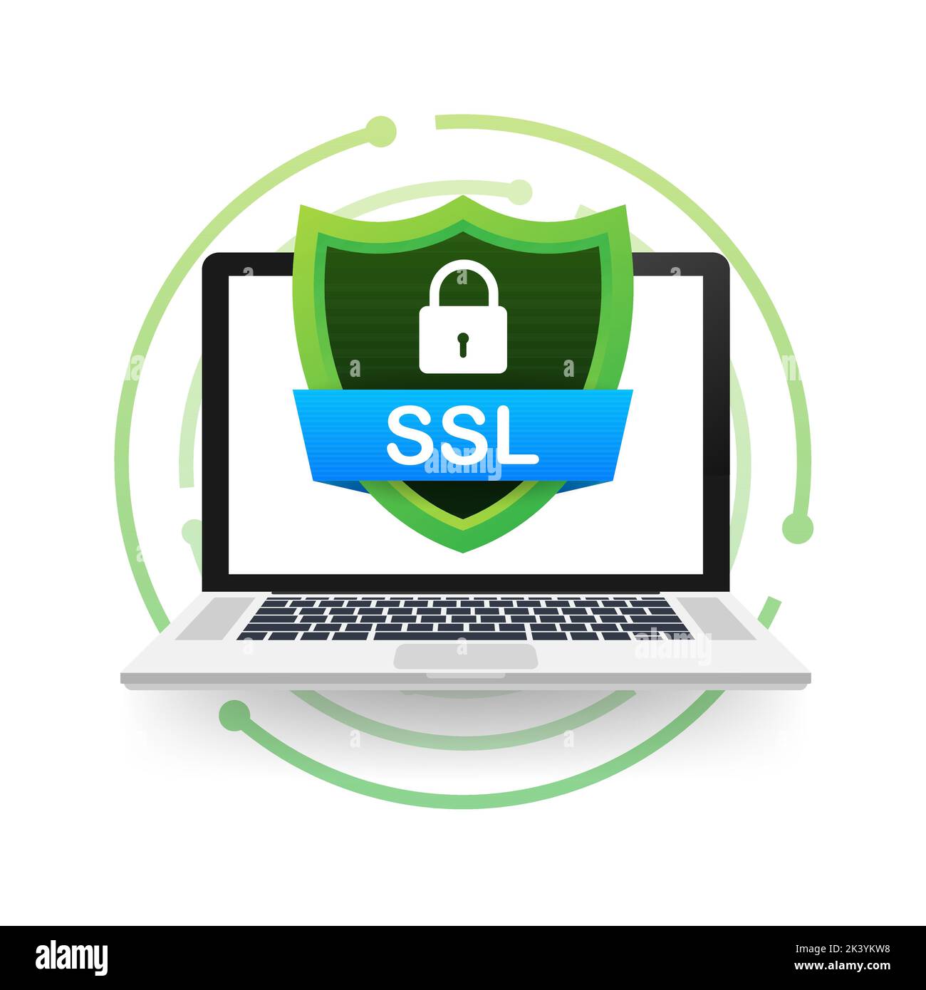 Secure connection icon vector illustration isolated on white background ...