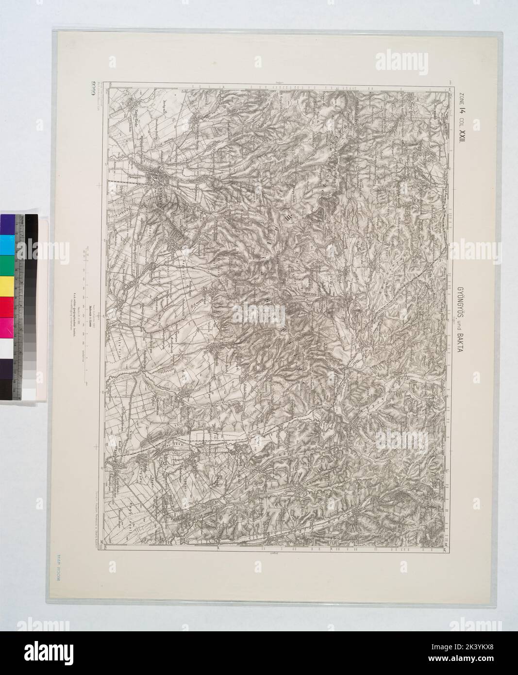 Gyongyos und Bakta (Ungarn). Cartographic. Maps, Topographic maps. 1910 ...