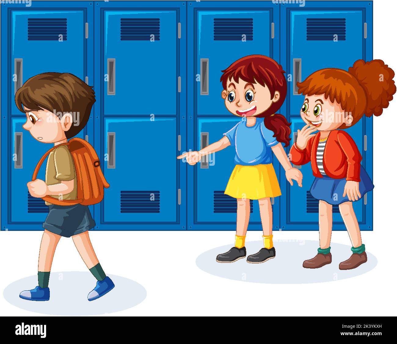 A boy get bullied by other children illustration Stock Vector Image ...