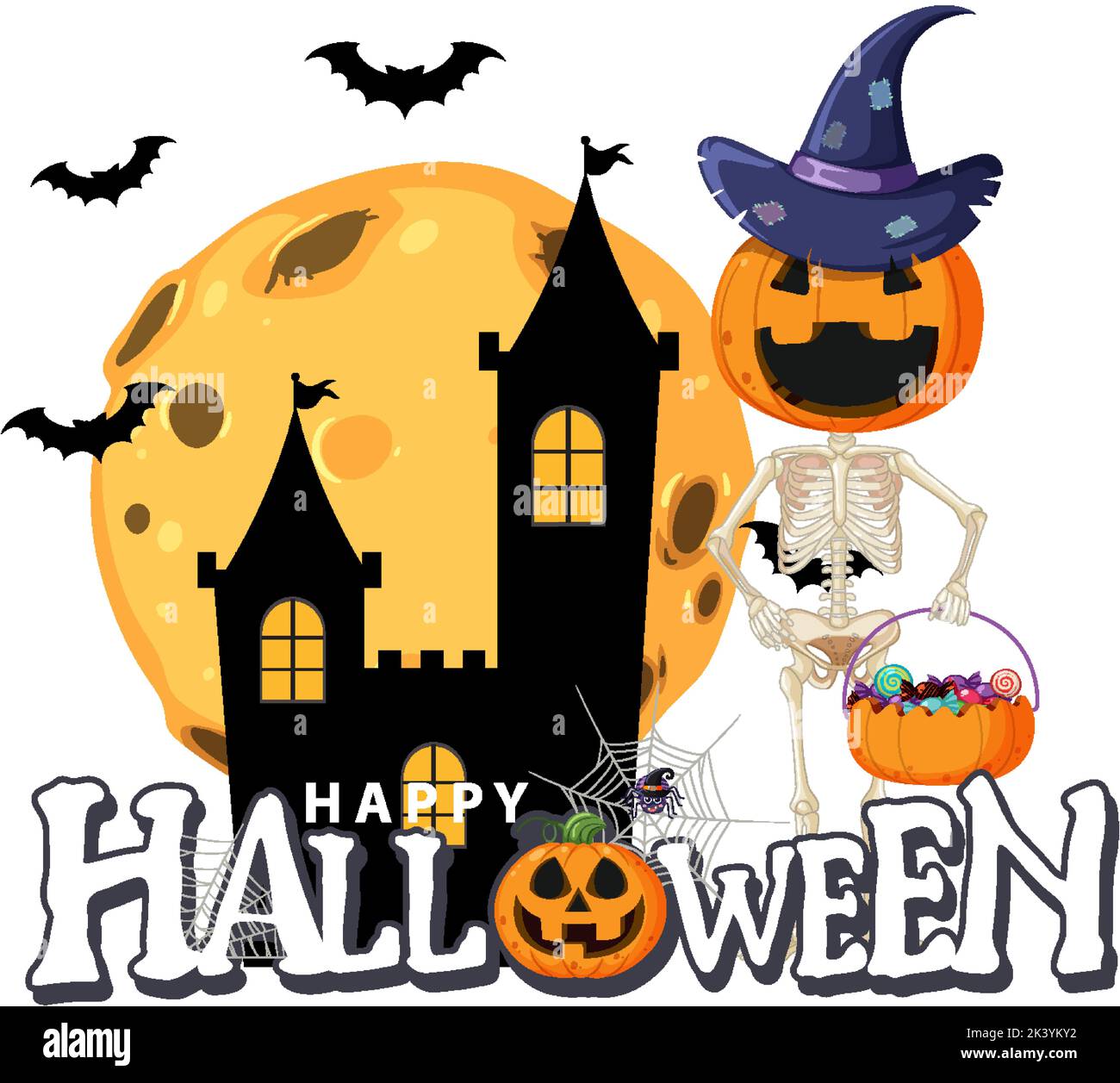 Happy Halloween Text Logo illustration Stock Vector Image & Art - Alamy