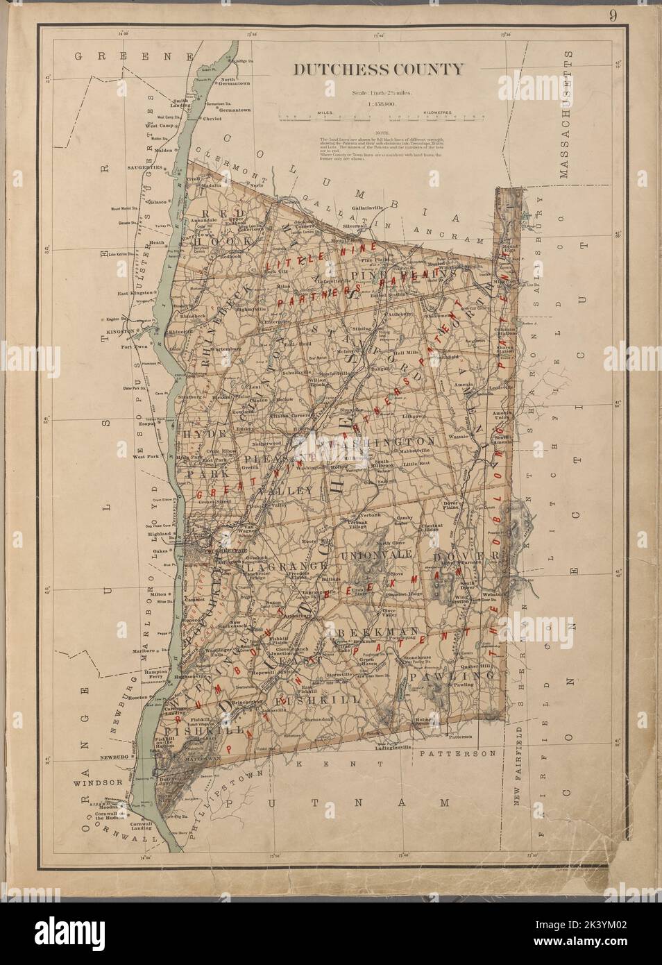 New York State, Plate No. 9 Map of Dutchess County Cartographic ...