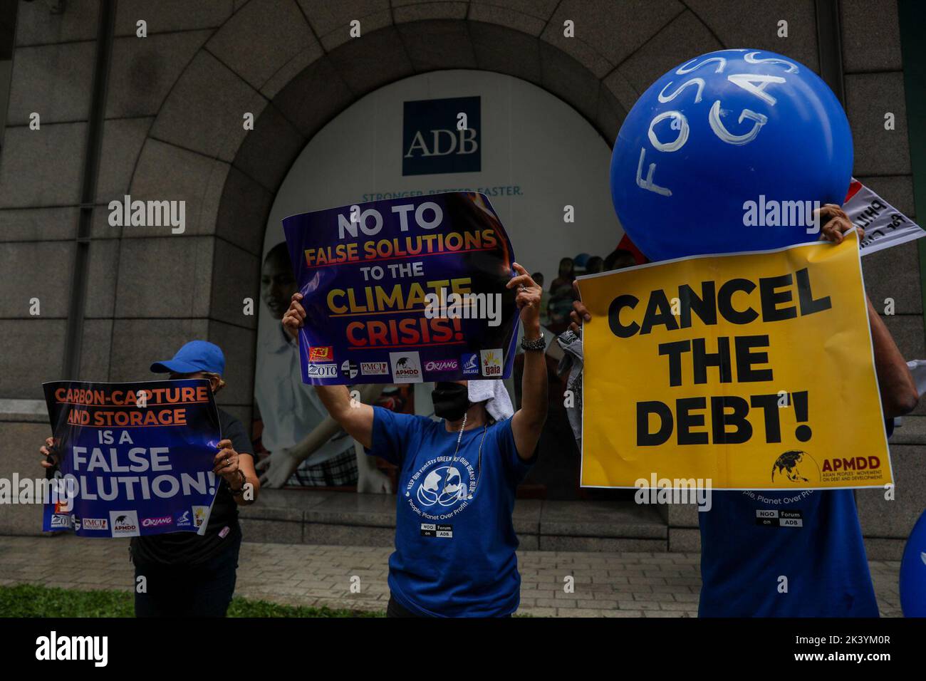 Manila Philippines 29th Sep 2022 Climate Activists Hold Signs