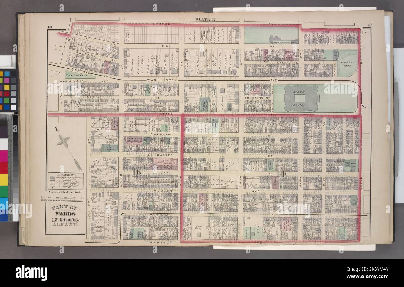 Plate K Cartographic. Atlases, Maps. 1876. Lionel Pincus and Princess ...