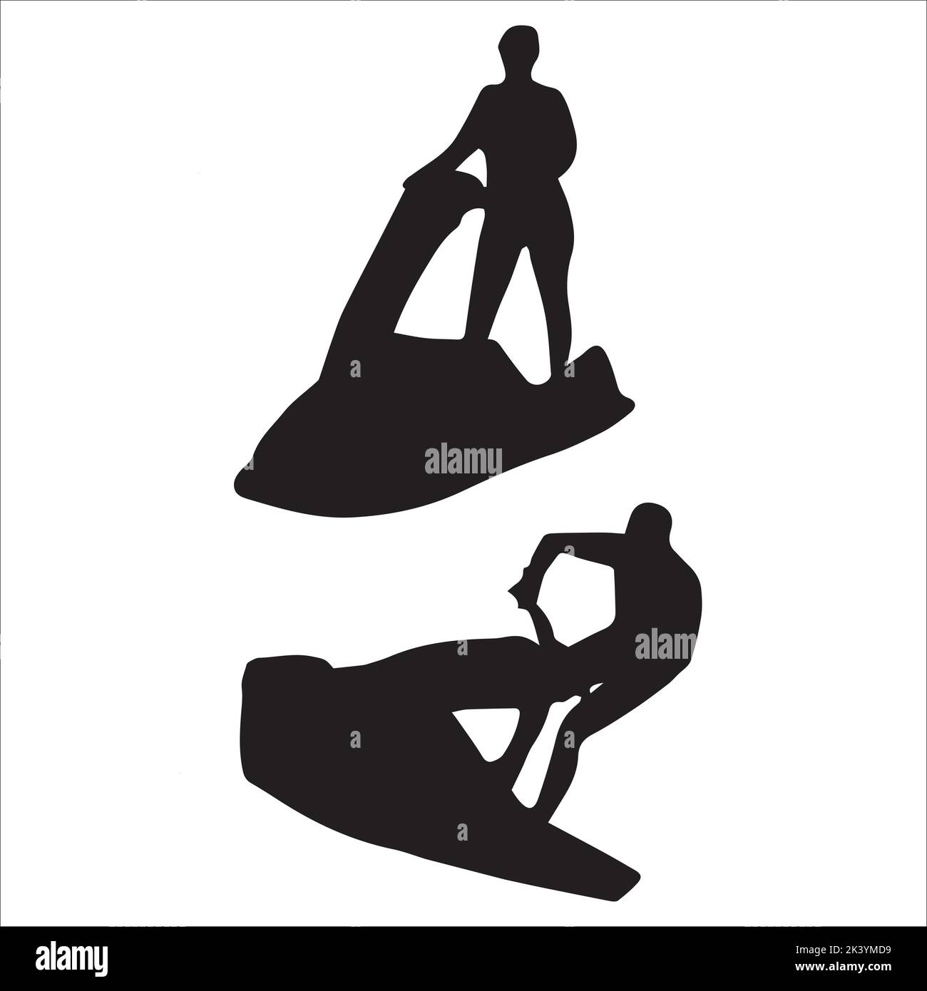 Vector Set Of Extreme Jet Ski Silhouettes Illustration Isolated On ...