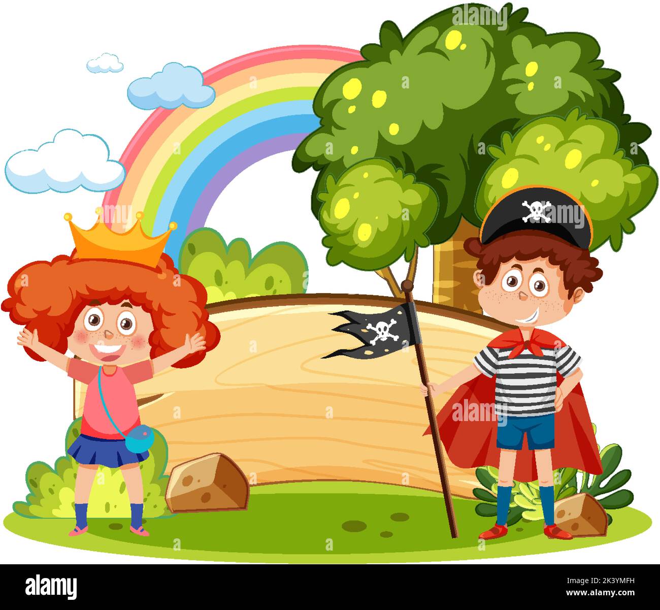 Empty board with cartoon kids illustration Stock Vector Image & Art - Alamy
