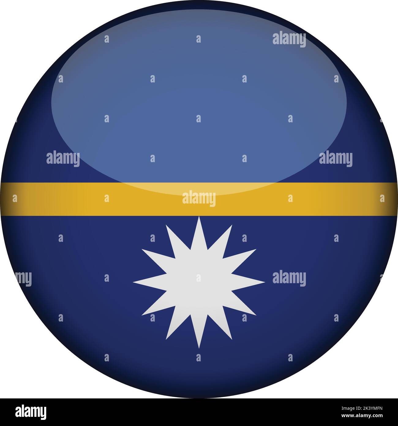 nauru Flag in glossy round button of icon. nauru emblem isolated on ...