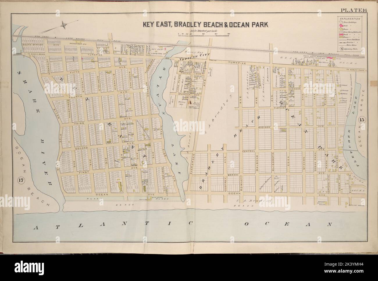 Monmouth County, Double Page Plate No. 16 Map Bounded by Turnpike ...