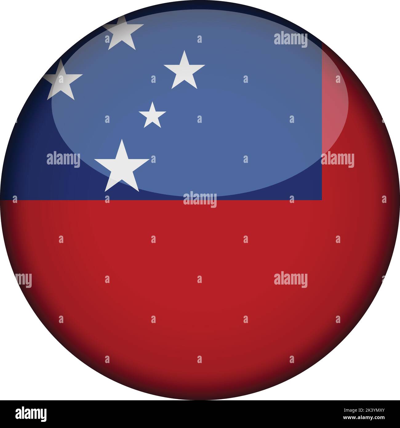 samoa Flag in glossy round button of icon. samoa emblem isolated on ...