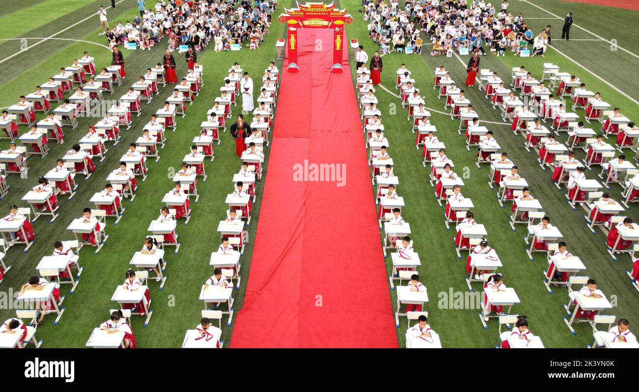 LAIBIN, CHINA - SEPTEMBER 29, 2022 - An aerial photo shows primary ...