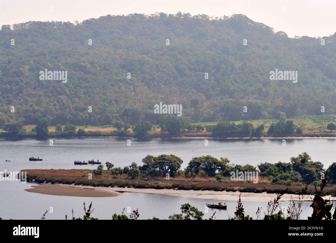 View of a River Savitri at Goregaon district Ratnagiri state ...
