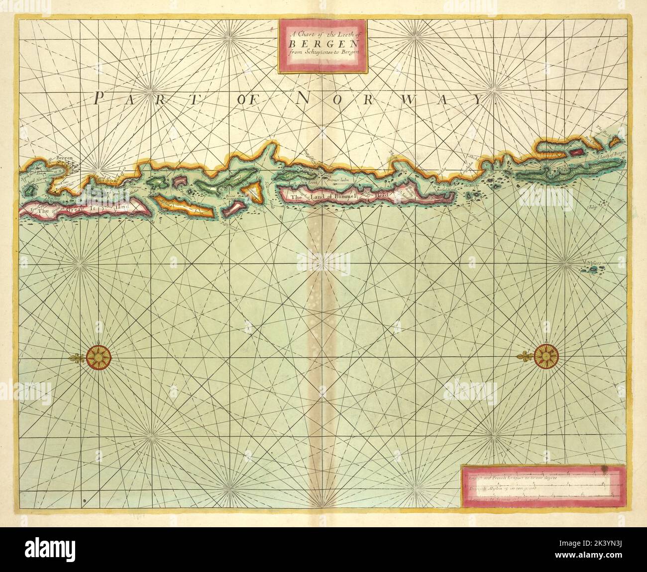 The chart of the Leeth of BERGEN from Schuytenes to Bergen 1702 - 1707 ...